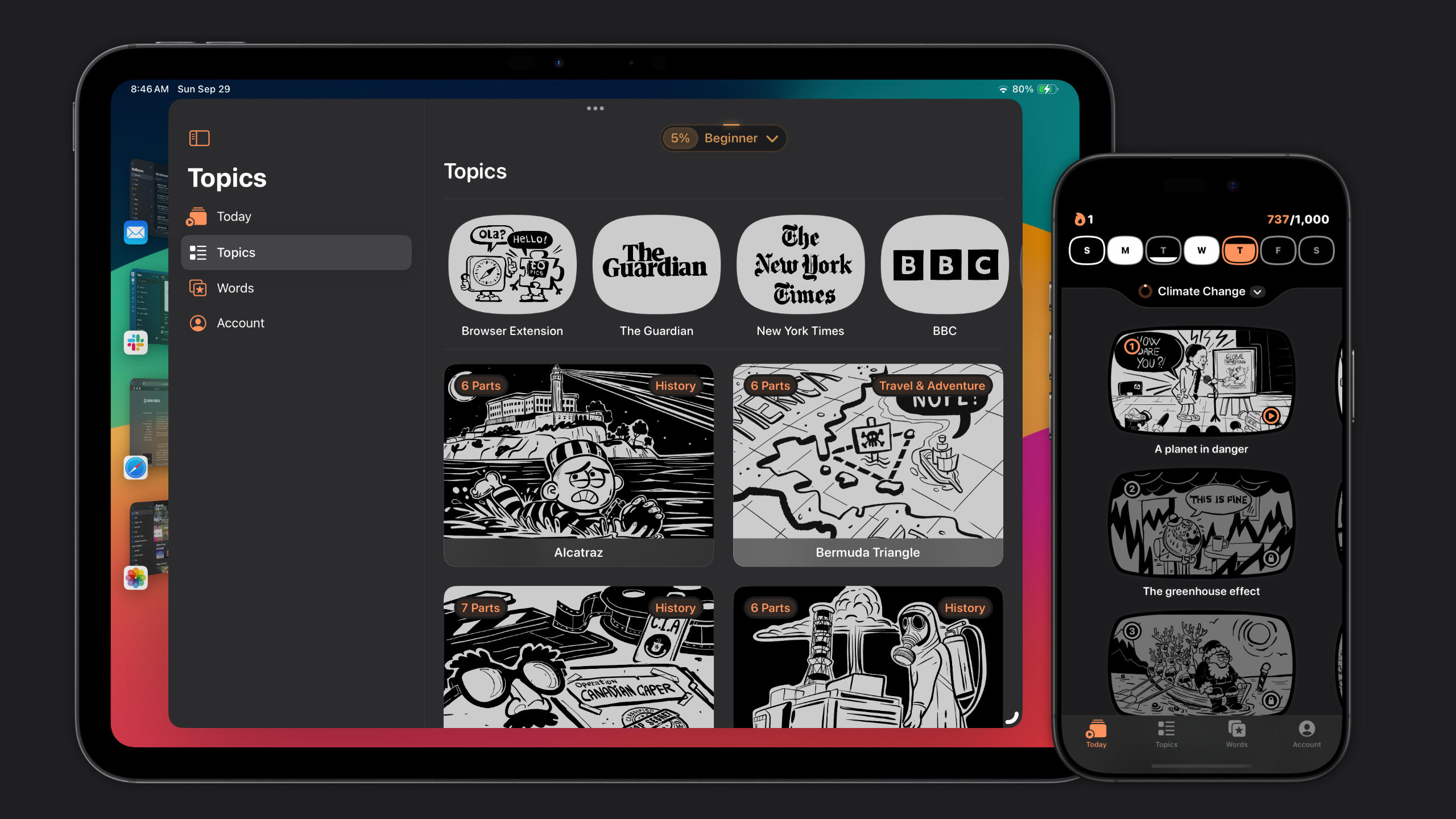 Topics - Create your language practice